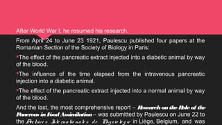 Nicolae paulescu - The discoverer of Insulin. | PPT
