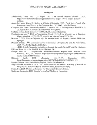 Actul de la 23 august 1944 în România | PDF