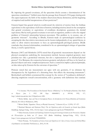 Epistemology of General Relativity | DOCX
