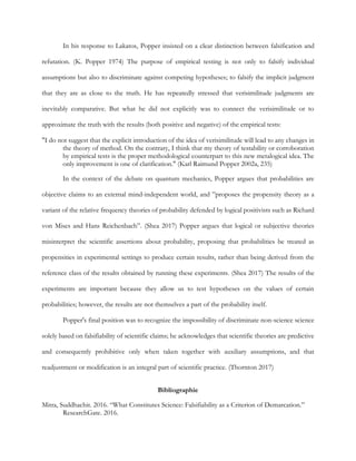 Falsification and refutation | PDF | Physics | Science