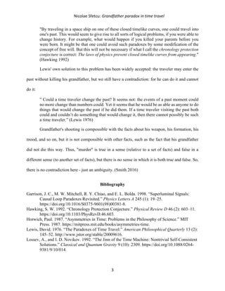 Grandfather paradox in time travel | PDF