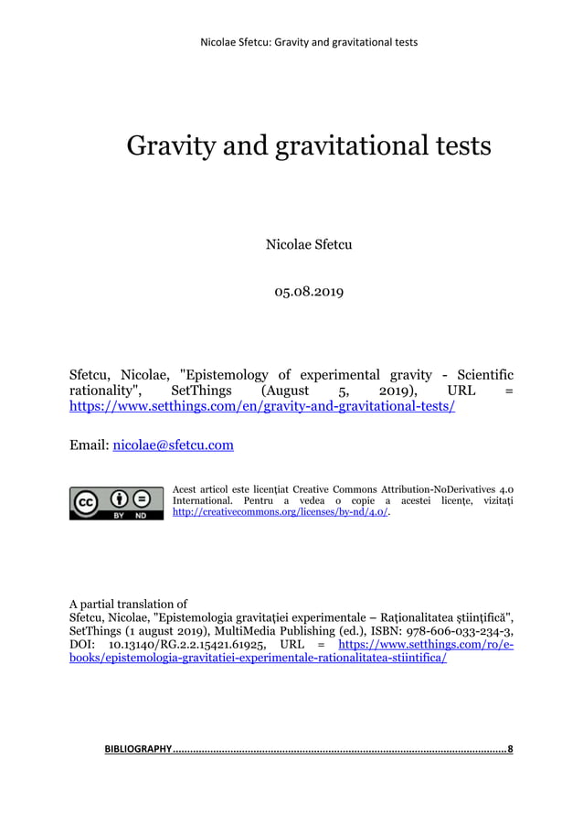 Gravity and gravitational tests | PDF