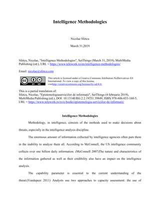 Intelligence Methodologies | PDF