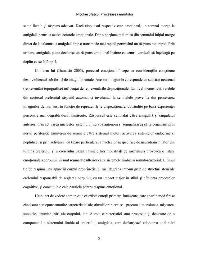 Procesarea emoțiilor | PDF