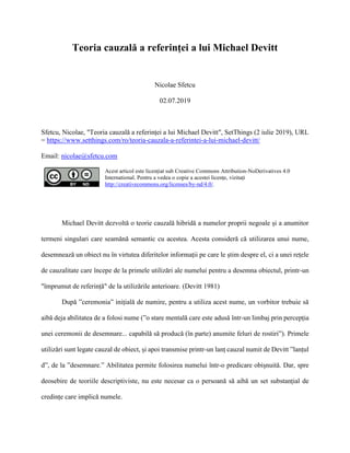 Teoria cauzală a referinței a lui Michael Devitt | PDF