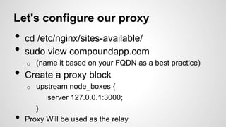 Nicolas-Embleton - Deploying node.js with forever and nginx | PPT