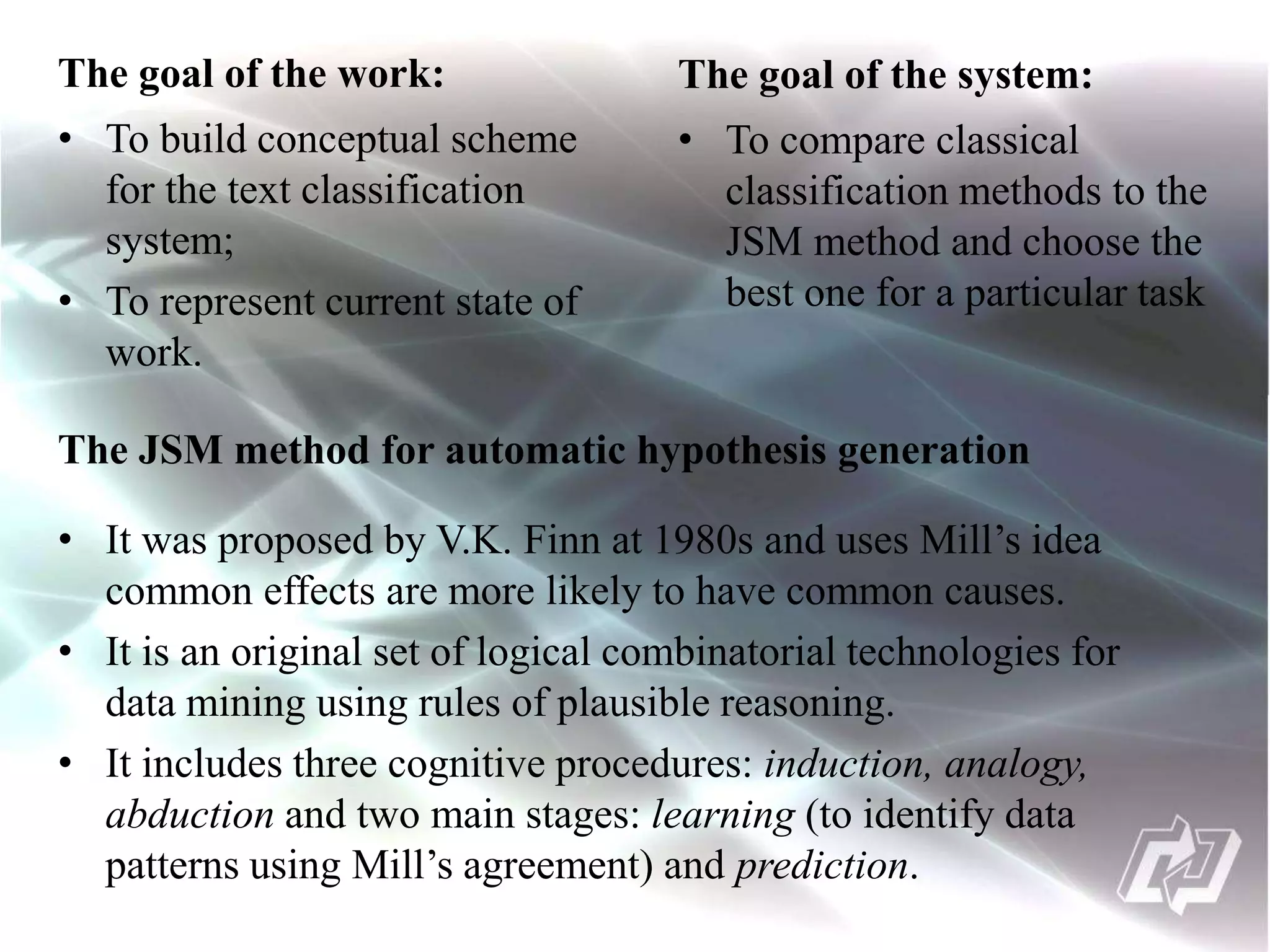 Nicolay Lyfenko - Conceptual scheme for text classification system | PPT
