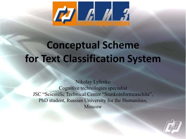 Nicolay Lyfenko - Conceptual scheme for text classification system | PPT
