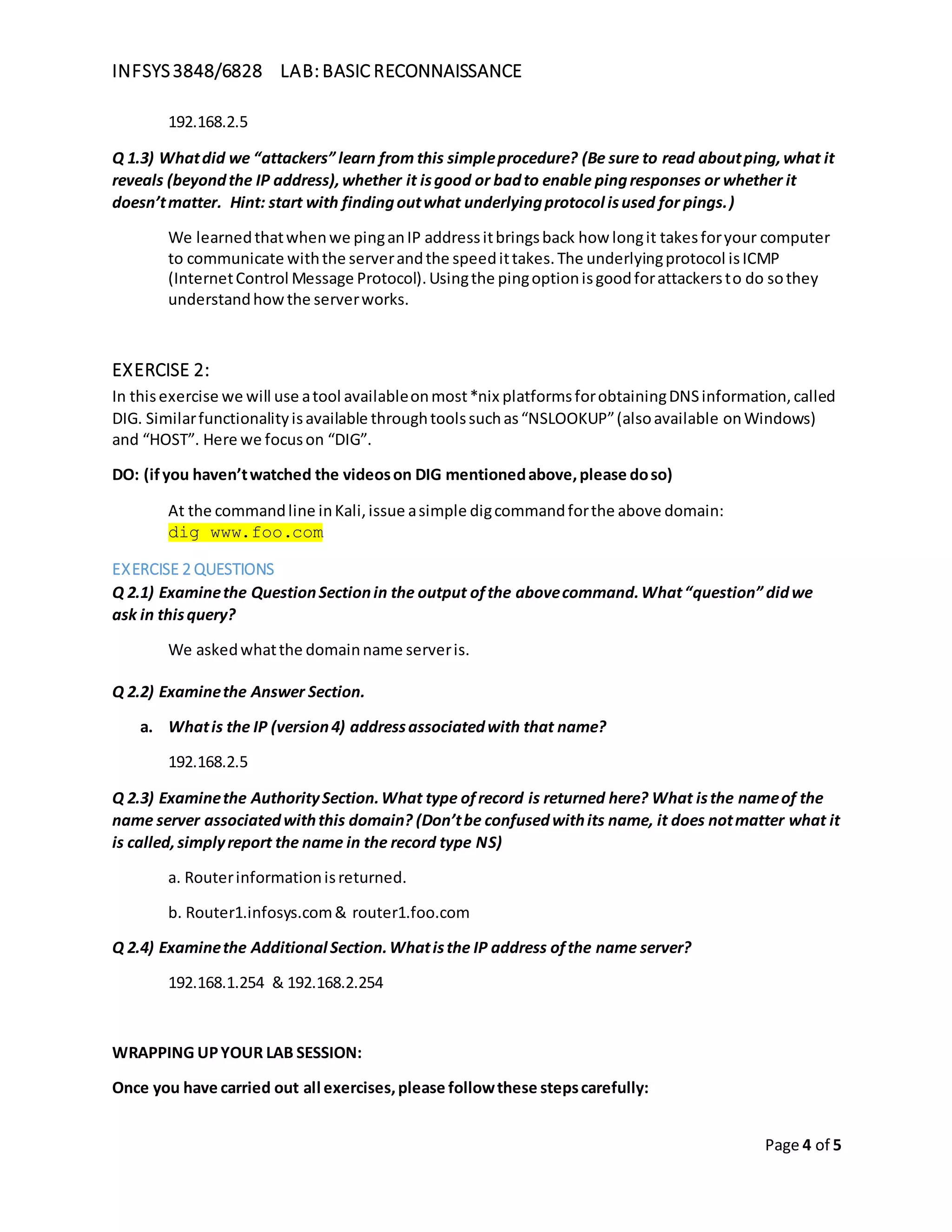 Lab: Basic Reconnaissance | PDF