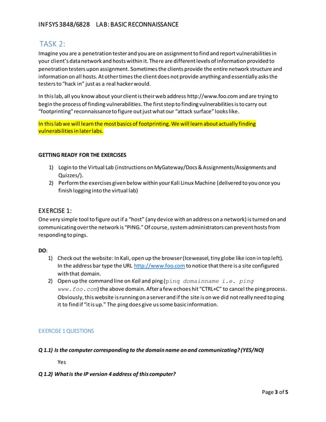 Lab: Basic Reconnaissance | PDF