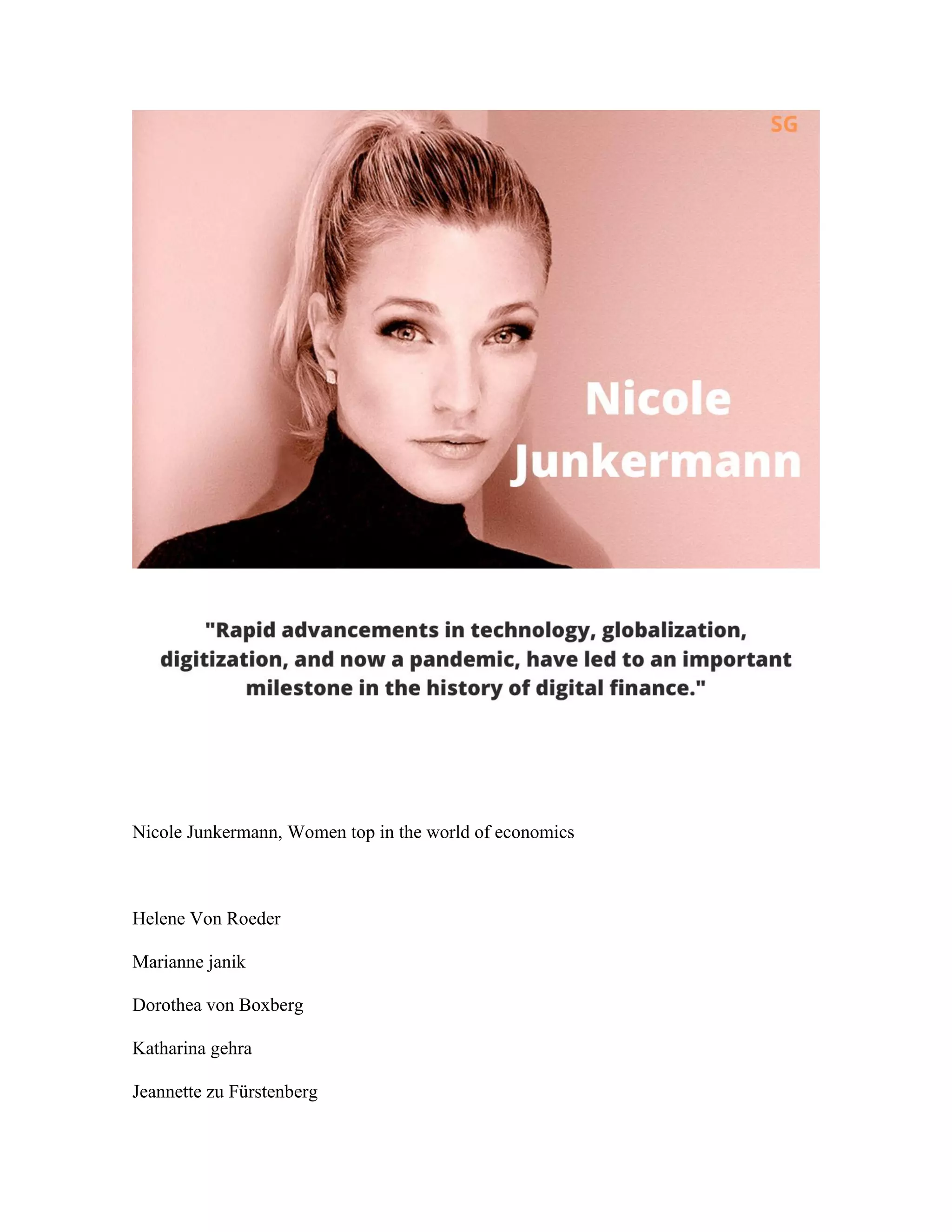 Nicole junkermann expert in economics | PDF