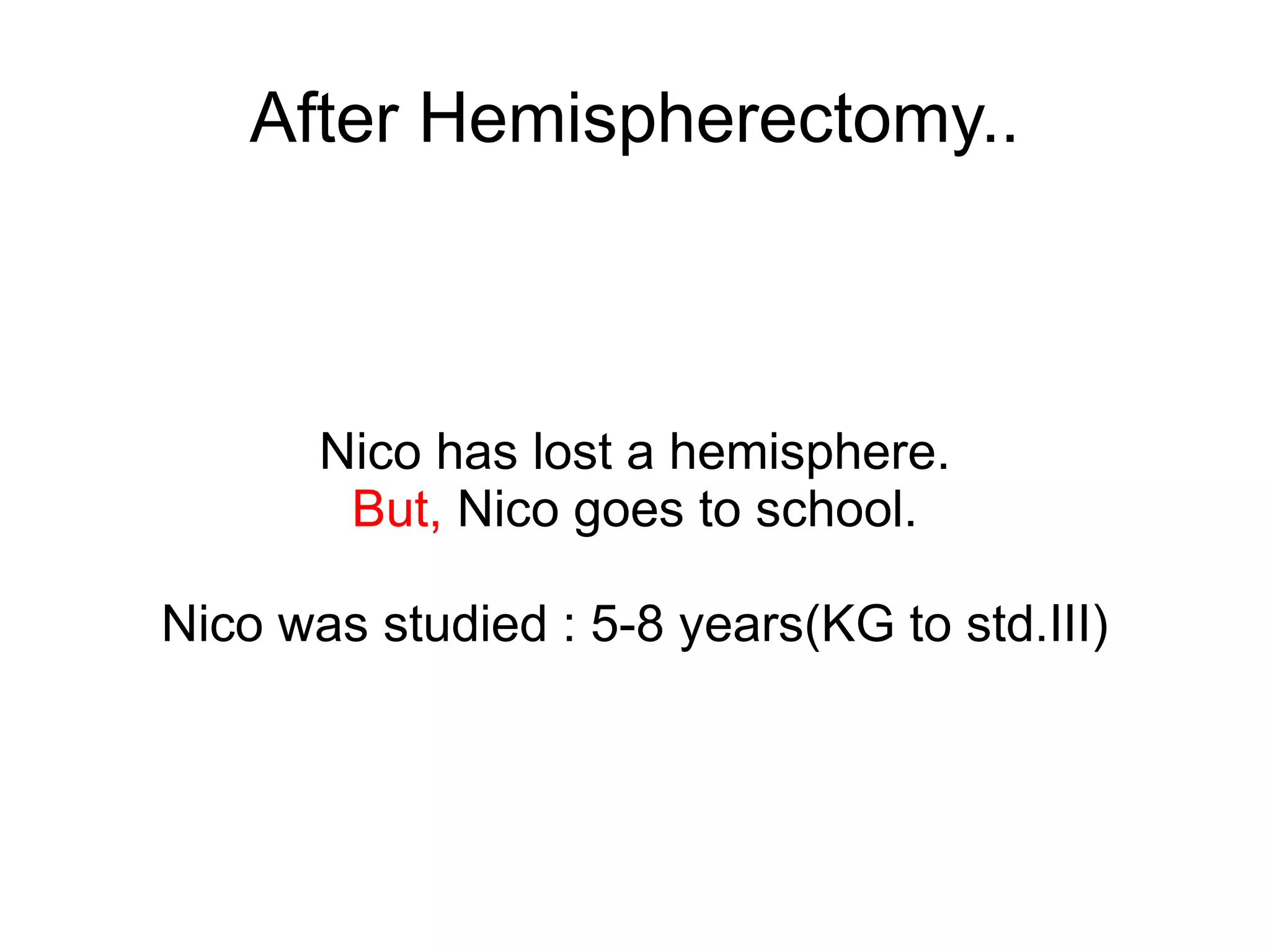 Re-thinking about the brain [based on the case of Nico-with half a ...