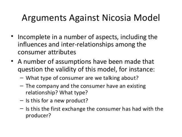 Nicosia model of consumer behaviour | PPTX