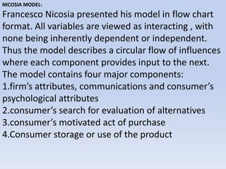 Nicosia model of consumer behaviour | PPTX