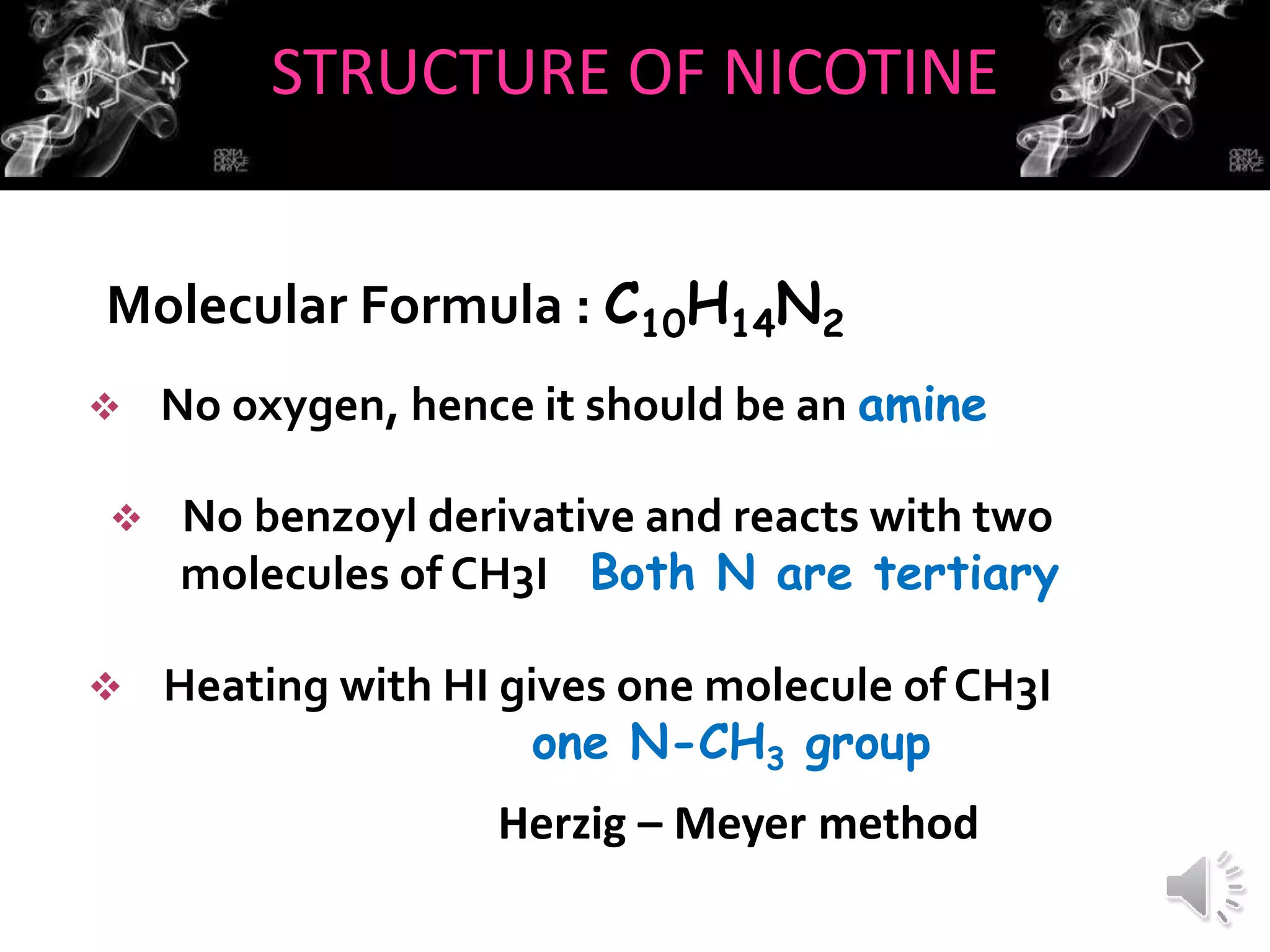 Nicotine - Structural elucidation | PPTX