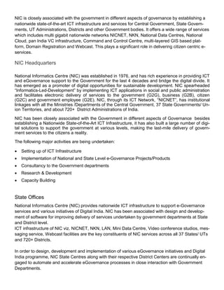 NIC National Informatics centre | PDF