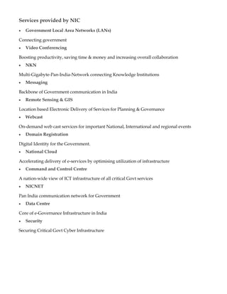 NIC National Informatics centre | PDF