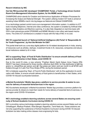 NIC National Informatics centre | PDF