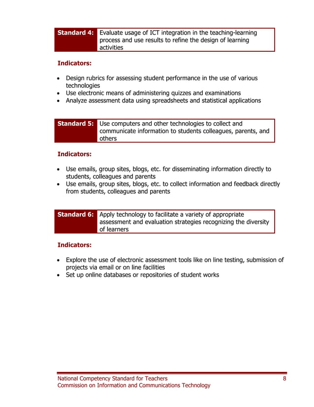National ICT Competency Standards for Teachers | PDF | Computing | Technology & Computing