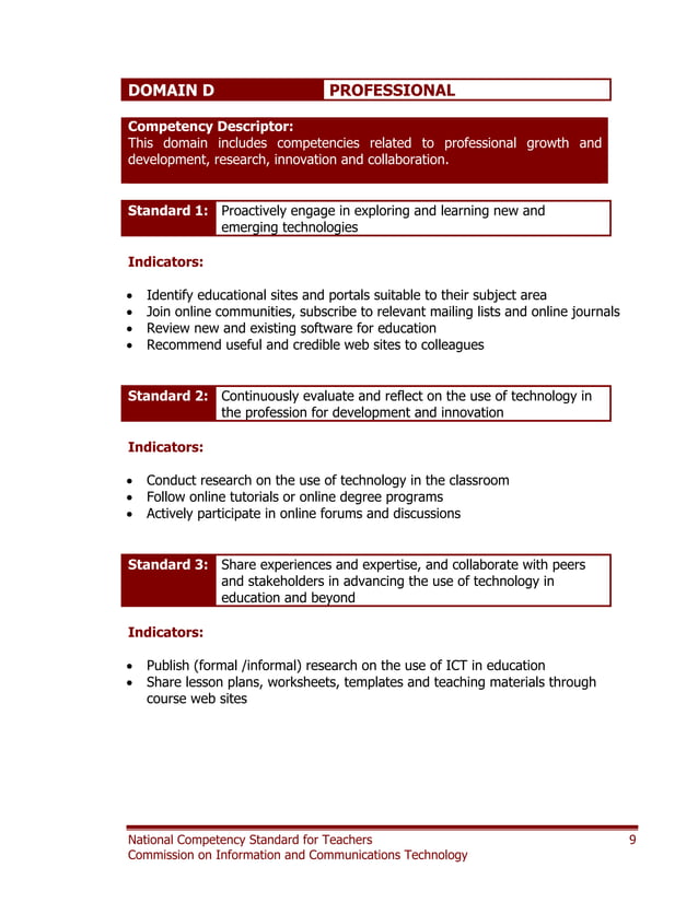 National ICT Competency Standards for Teachers | PDF | Computing ...