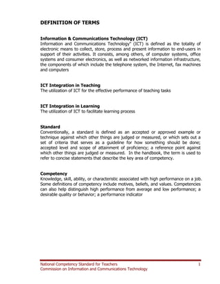 National ICT Competency Standards for Teachers | PDF | Computing ...