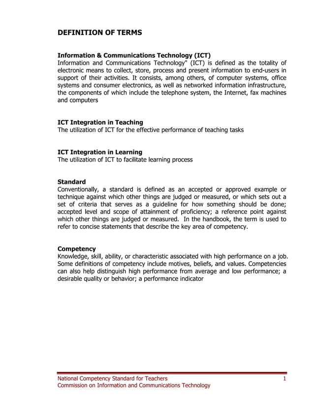National ICT Competency Standards for Teachers | PDF | Computing ...