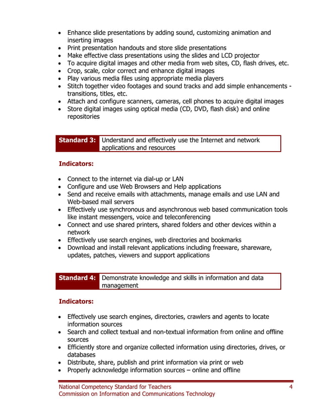 National ICT Competency Standards for Teachers | PDF