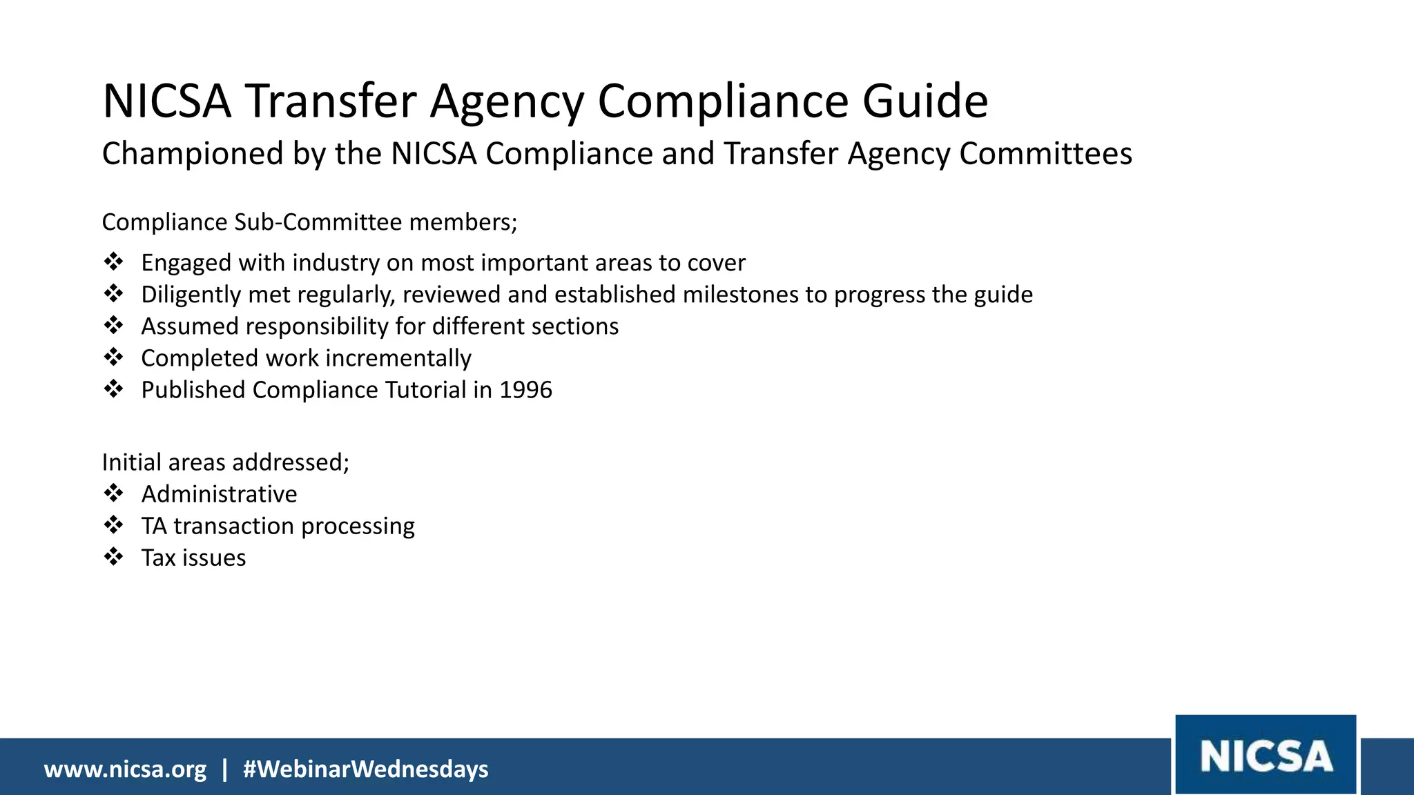 TA Compliance Guide 101: Getting to Know NICSA's Essential Reference ...