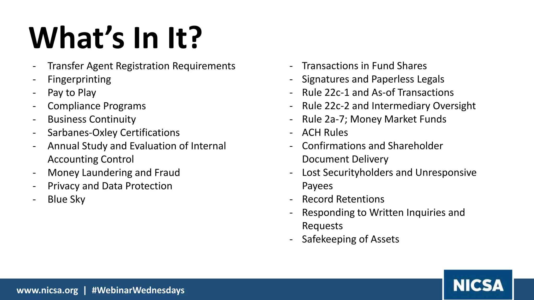 TA Compliance Guide 101: Getting to Know NICSA's Essential Reference ...