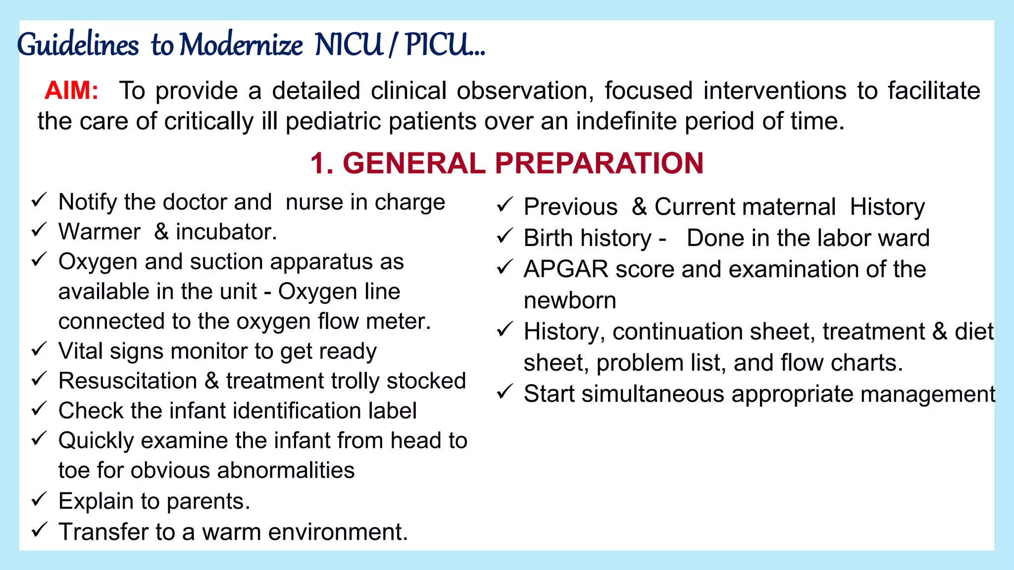 Modernize Setup Of NICU And PICU | PPTX