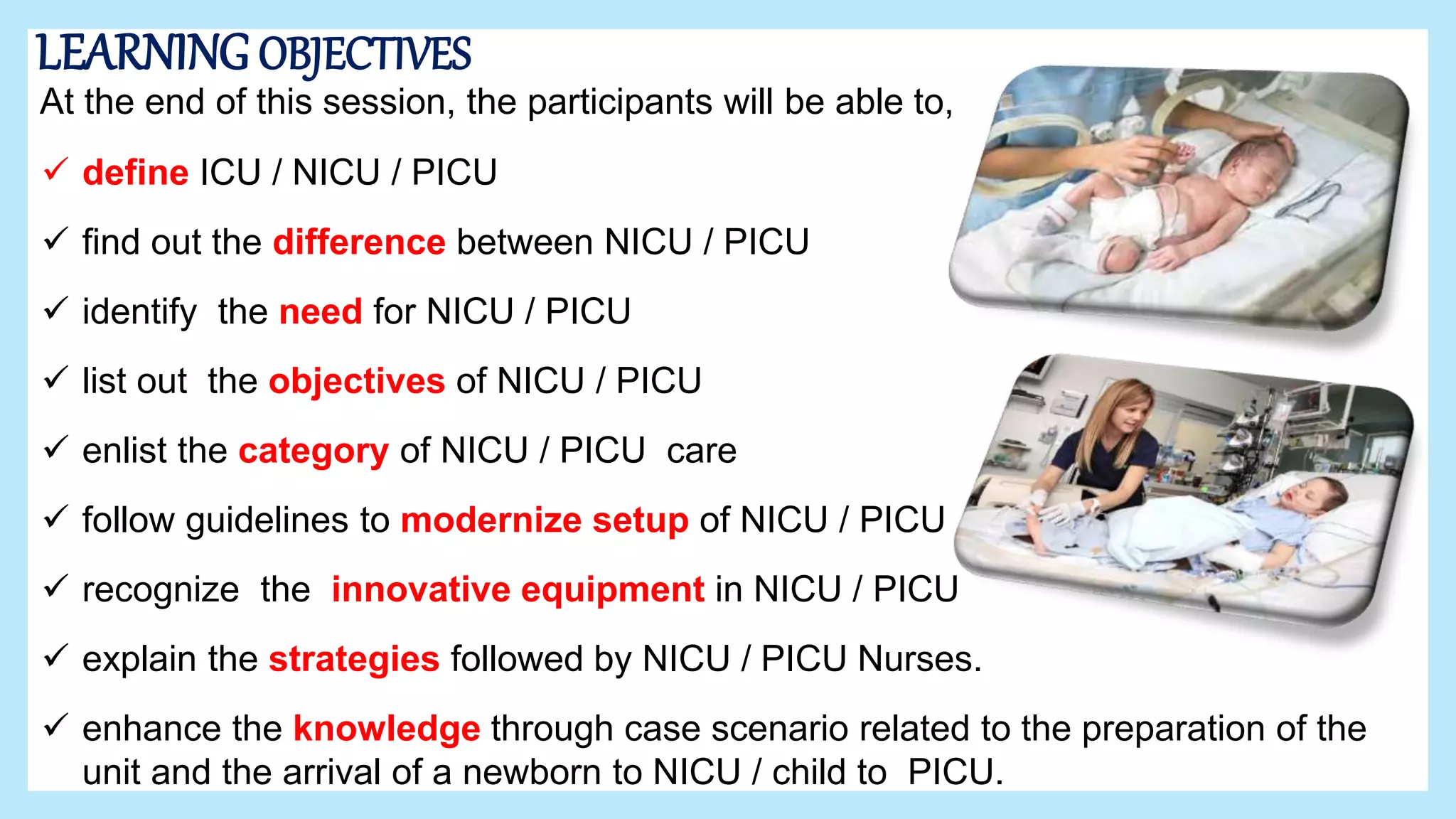 Modernize Setup Of NICU And PICU | PPTX
