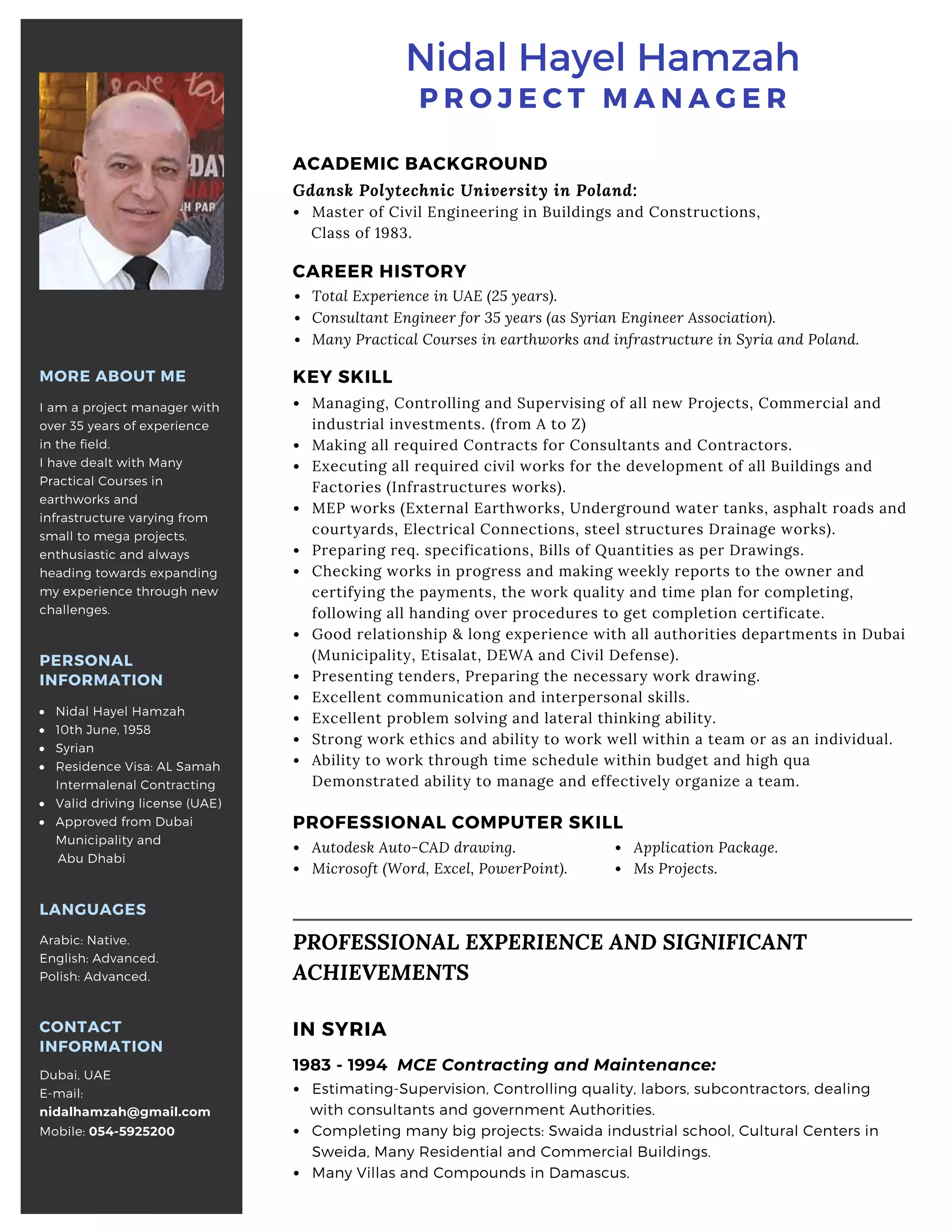 Nidal hamzah's cv | PDF