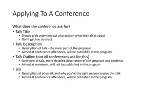 How To Apply To Conferences Handout Sheets | PPT