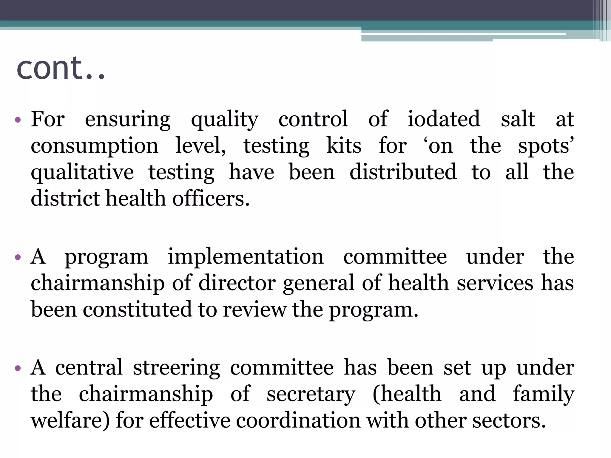 NATIONAL IODINE DEFICIENCY DISORDER CONTROL PROGRAM | PPTX