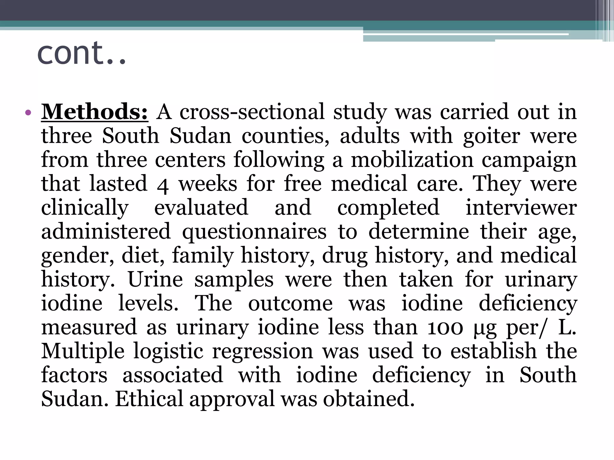 NATIONAL IODINE DEFICIENCY DISORDER CONTROL PROGRAM | PPTX