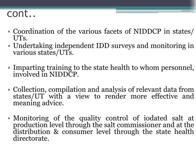 NATIONAL IODINE DEFICIENCY DISORDER CONTROL PROGRAM | PPTX