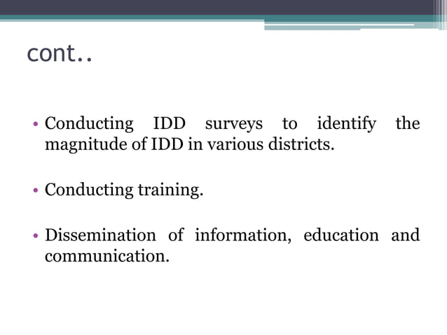 NATIONAL IODINE DEFICIENCY DISORDER CONTROL PROGRAM | PPTX