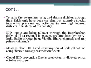 NATIONAL IODINE DEFICIENCY DISORDER CONTROL PROGRAM | PPTX