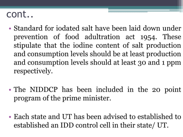 NATIONAL IODINE DEFICIENCY DISORDER CONTROL PROGRAM | PPTX