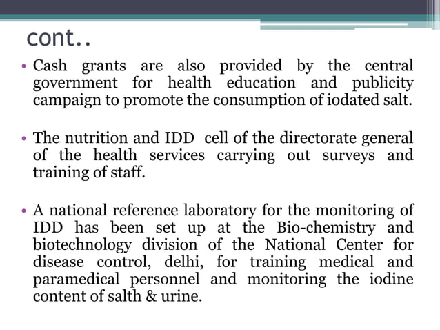 NATIONAL IODINE DEFICIENCY DISORDER CONTROL PROGRAM | PPTX