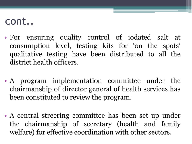 NATIONAL IODINE DEFICIENCY DISORDER CONTROL PROGRAM | PPTX