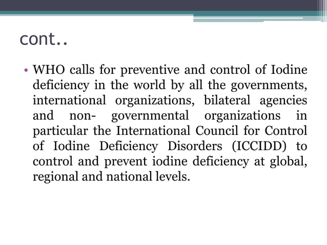 NATIONAL IODINE DEFICIENCY DISORDER CONTROL PROGRAM | PPTX