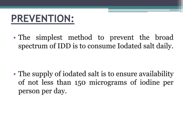NATIONAL IODINE DEFICIENCY DISORDER CONTROL PROGRAM | PPTX