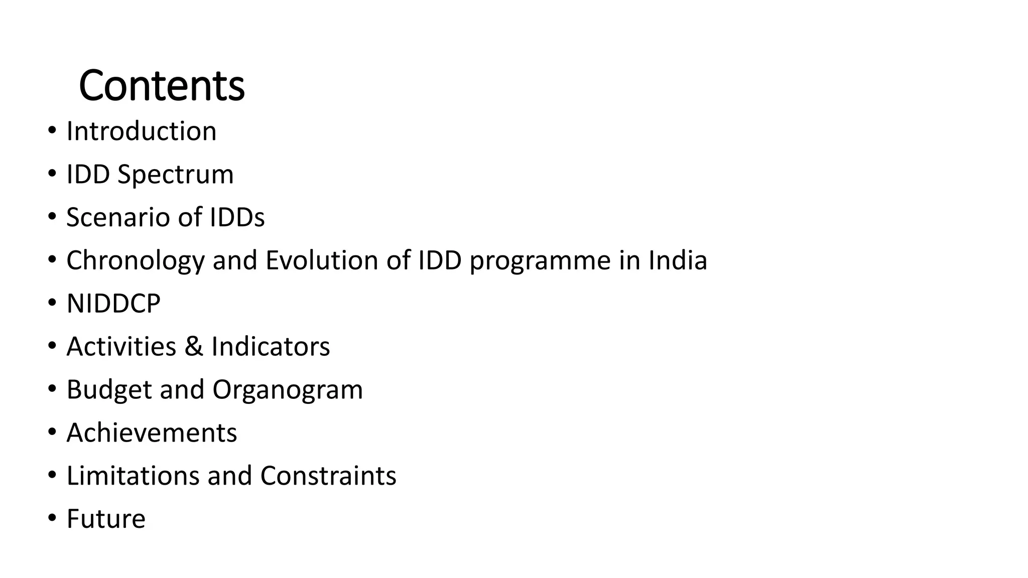 National Iodine Deficiency Disorders Control Programme NIDDCP, 2017 | PPTX