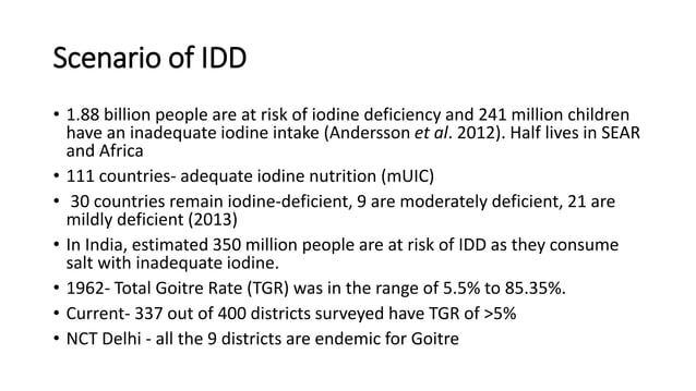 National Iodine Deficiency Disorders Control Programme NIDDCP, 2017 ...