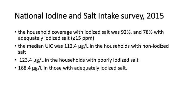 National Iodine Deficiency Disorders Control Programme NIDDCP, 2017 ...