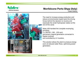 Nidec asi capabilities overview for small hydro power plant | PPT