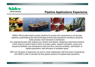 Nidec asi electric power solutions for pipeline applications | PDF