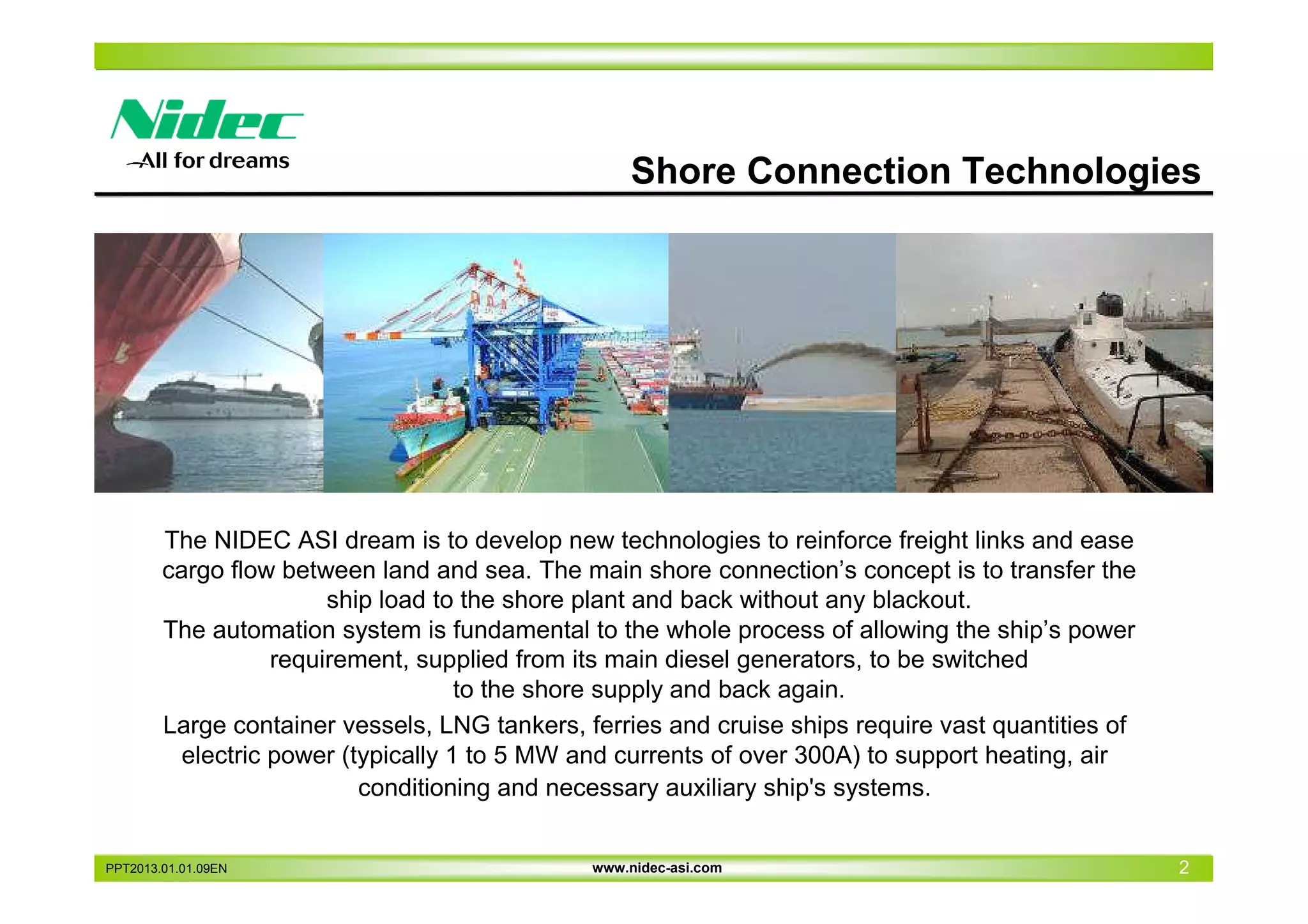 Nidec asi electric power solutions for ship to shore connection | PDF