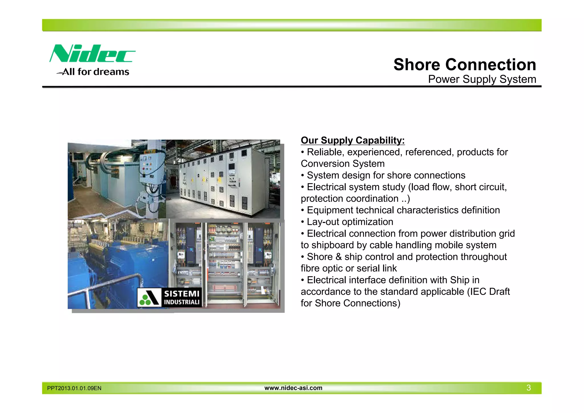 Nidec asi electric power solutions for ship to shore connection | PDF